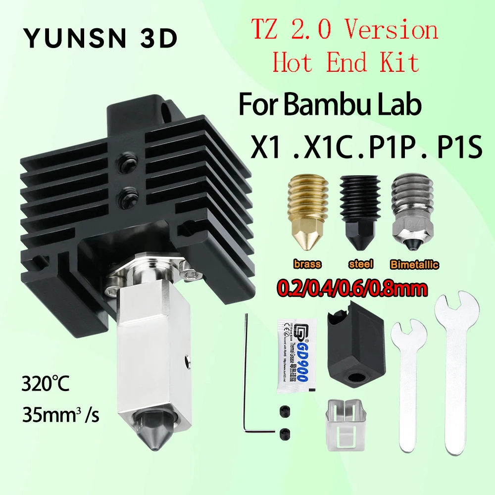 For-Bamboo-Lab-X1-X1C-Carbon-P1P-P1S-Bimetallic-Heatingblock-Hotend ...