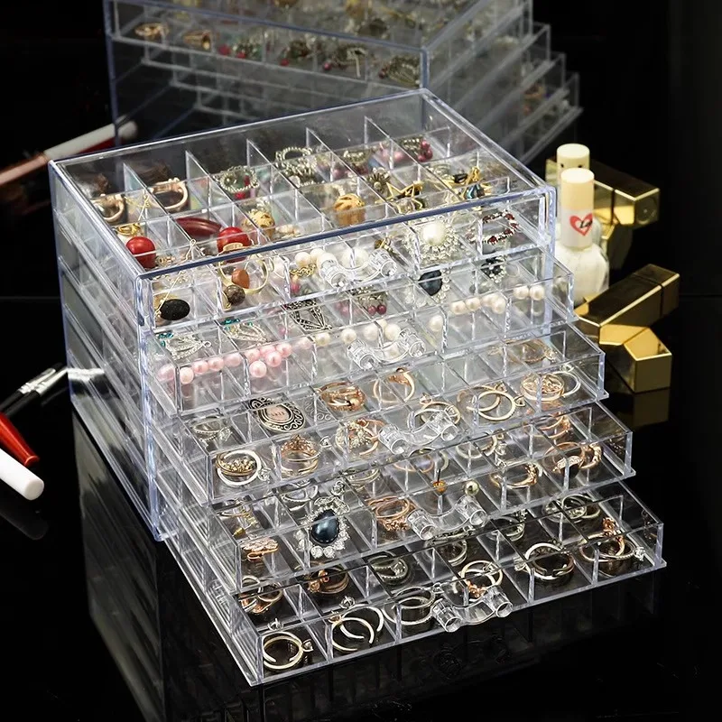 Earring-earring-storage-box-jewelry-storage-box-5-drawers-transparent ...