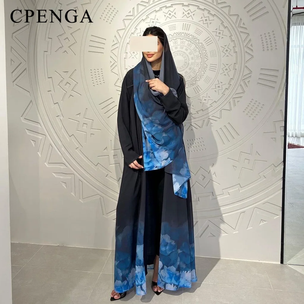 2-Piece-Middle-East-Muslim-Cardigan-for-Women-Eid-Dubai-Hijab-Abaya ...