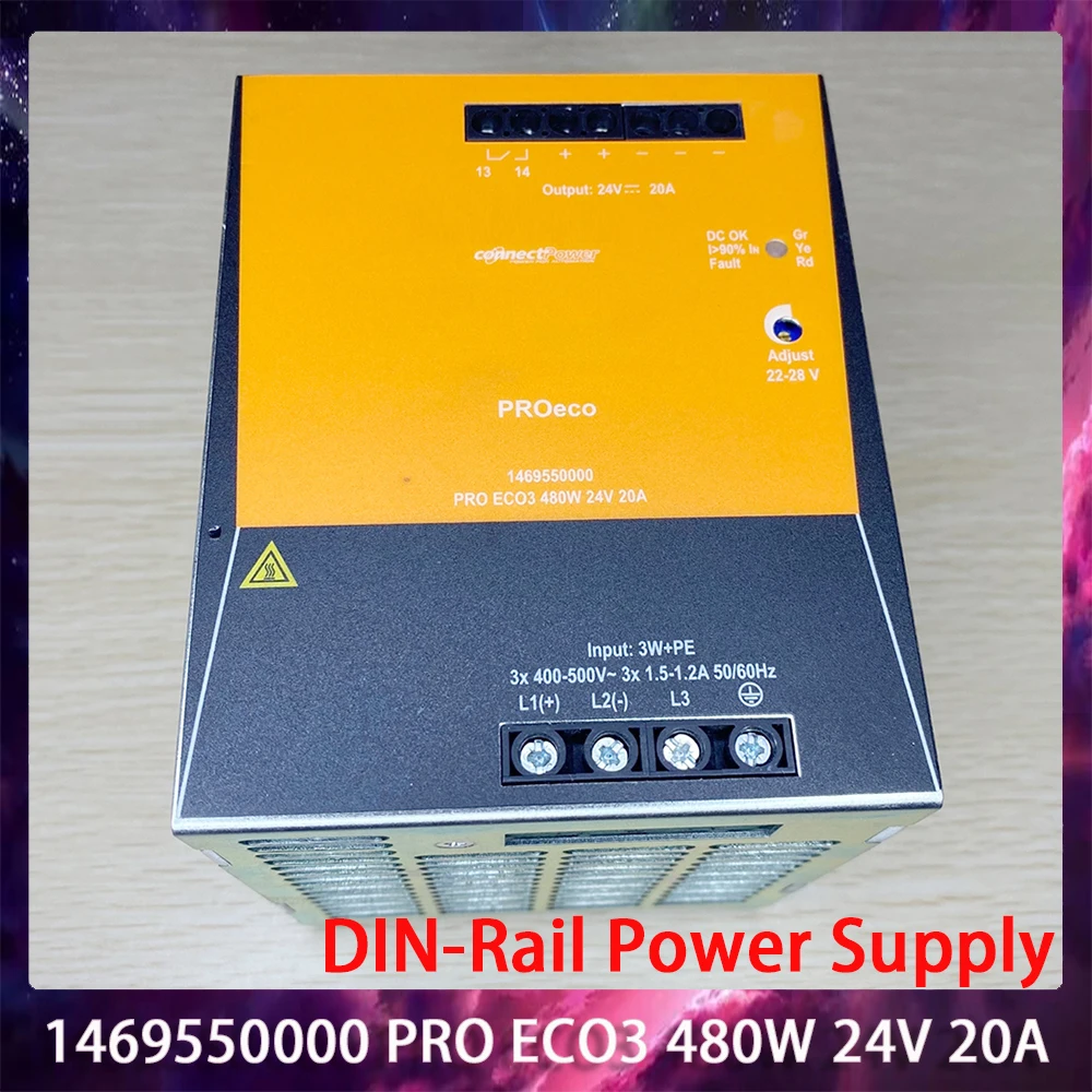1469550000 PRO ECO3 480W 24V 20A DIN Rail Power Supply 3 Phase Rail ...