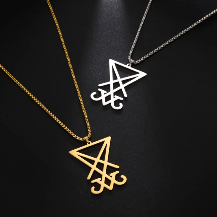 Jeshayuan Sigil Of Lucifer Satan Symbol Pendant Stainless Steel ...