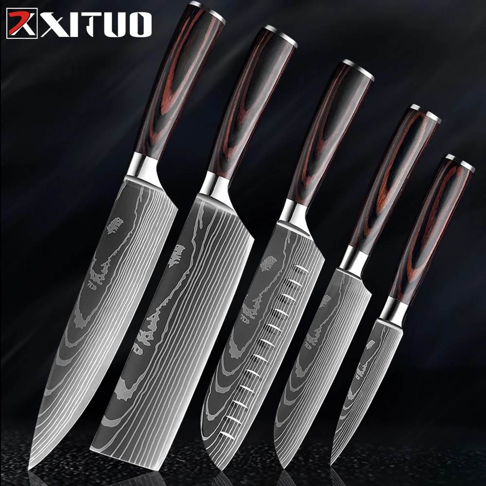 XITUO-Pro-Kitchen-Chef-Knife-Super-Sharp-Stainless-Steel-Cleaver-Laser ...