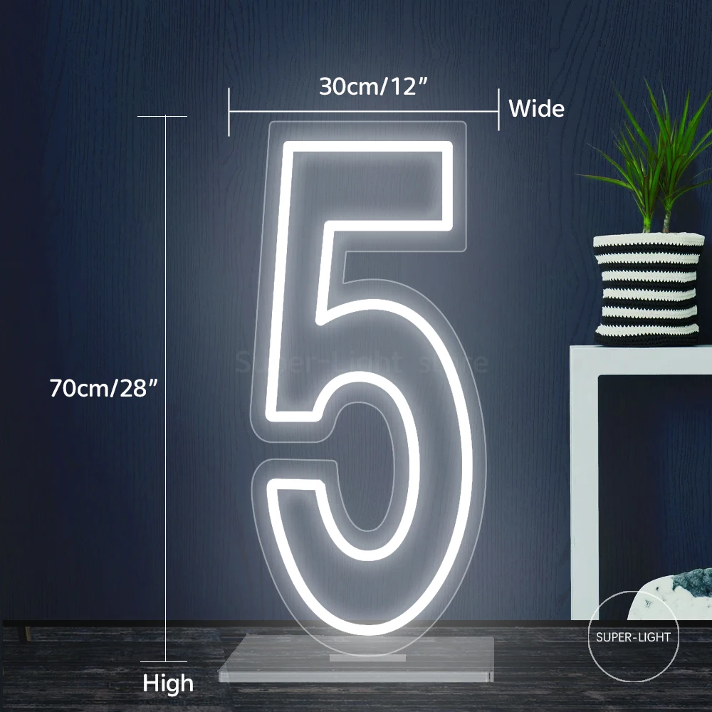 Big-Neon-Sign-Custom-28-inch-Number-0-9-Flex-LED-Neon-Light-Home-Baby ...