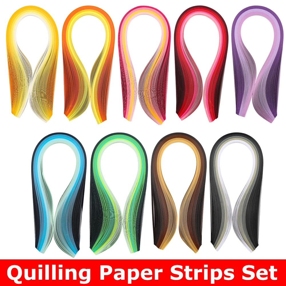 100strips-pack-Gradient-Color-Quilling-Paper-Strips-Set-5mm-39cm-Flower ...