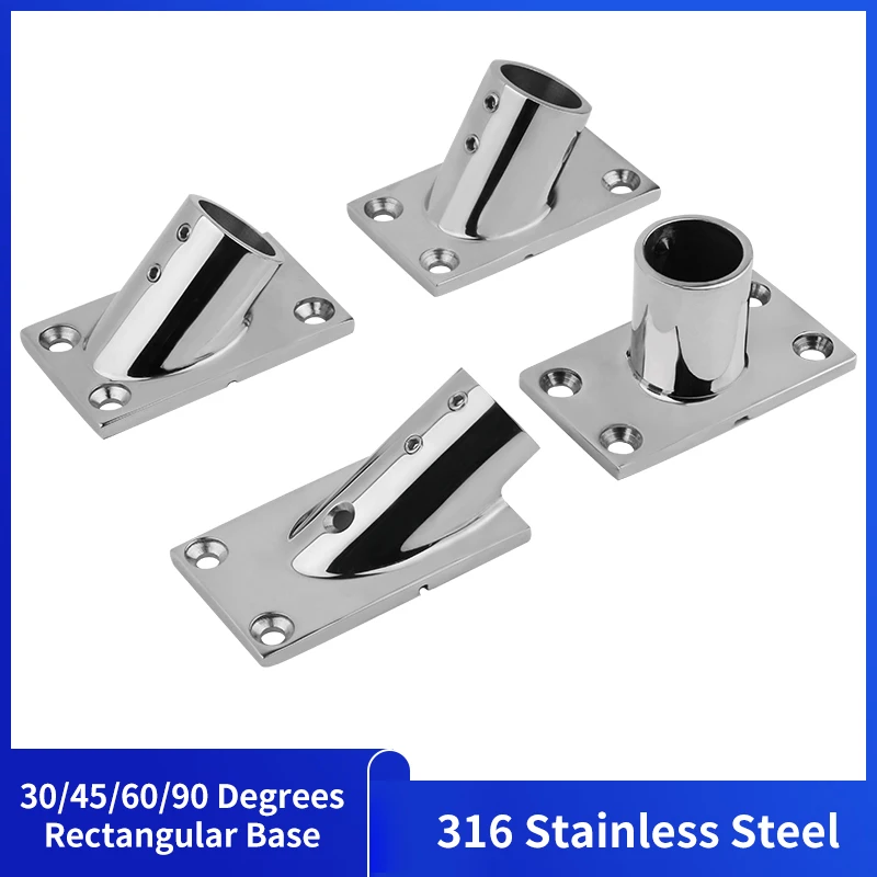 22mm-Tube-Pipe-Marine-316-Stainless-Steel-Rectangular-Base-Mount-Deck ...