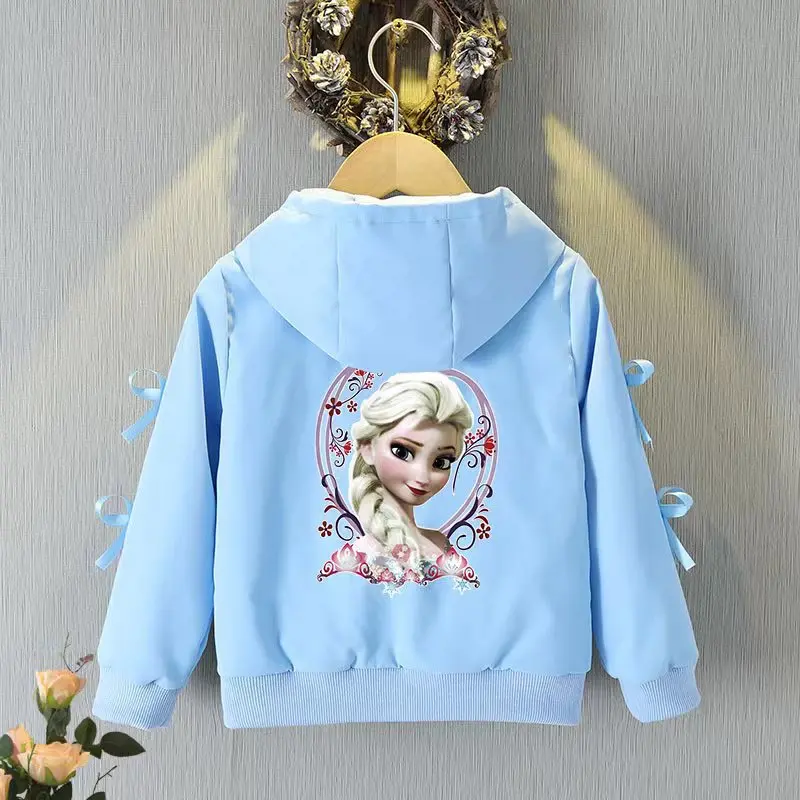 Girls Elsa Princess Jacket 2022 Autumn Girl Baby with Hood Collar ...