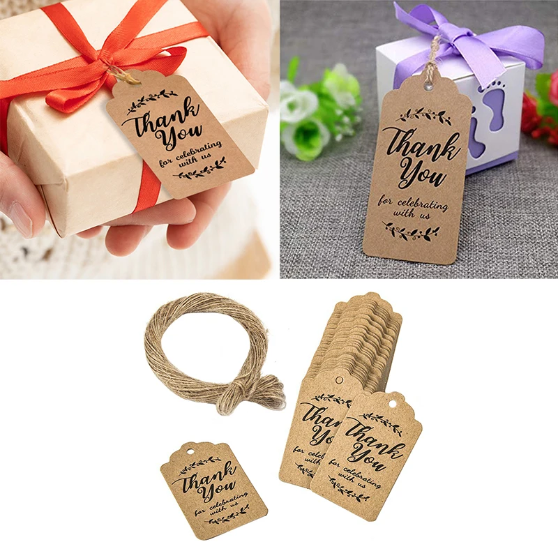 100pcs-White-Kraft-Paper-Tags-Handmade-Thank-You-Tag-Labels-For-Diy ...