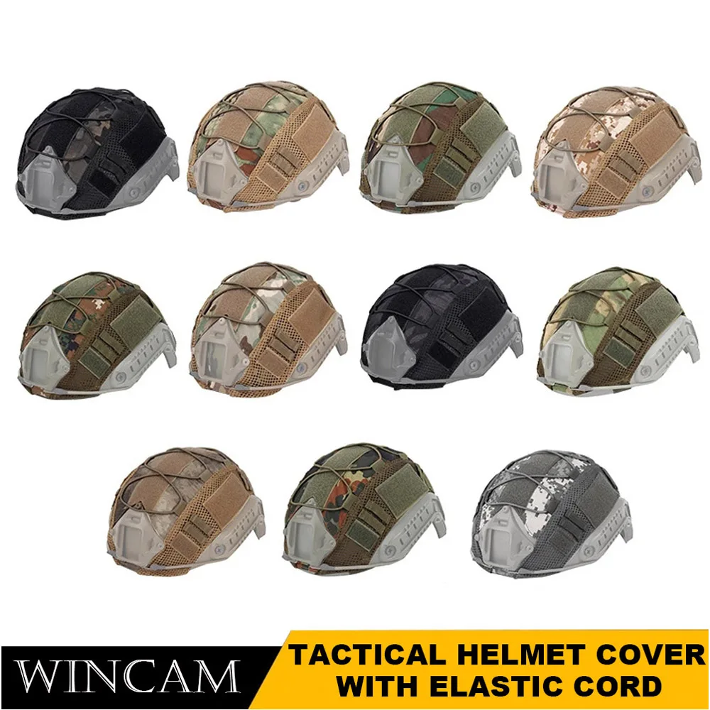 Tactical Camo Helmet Cover for FAST Airsoft Helmets Paintball Wargame ...