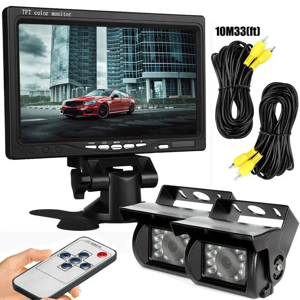 7-Inch-Car-Mounted-Display-Screen-Rearview-monitor-with-2-Wired-Reverse ...