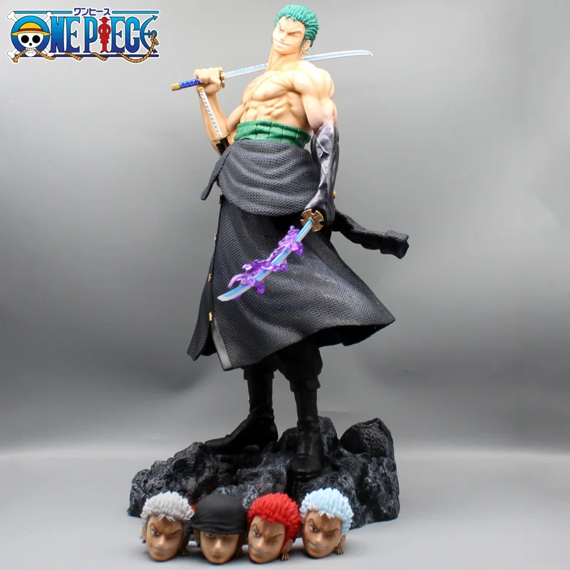 51cm-Anime-One-Piece-Roronoa-Zoro-Figure-GK-Oversized-5-Heads-Manga ...