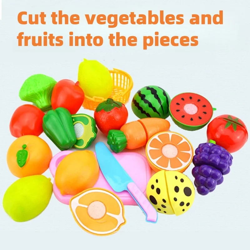 Children Toys Cutting Fruits and Vegetables Set for Kids Pretend Play ...