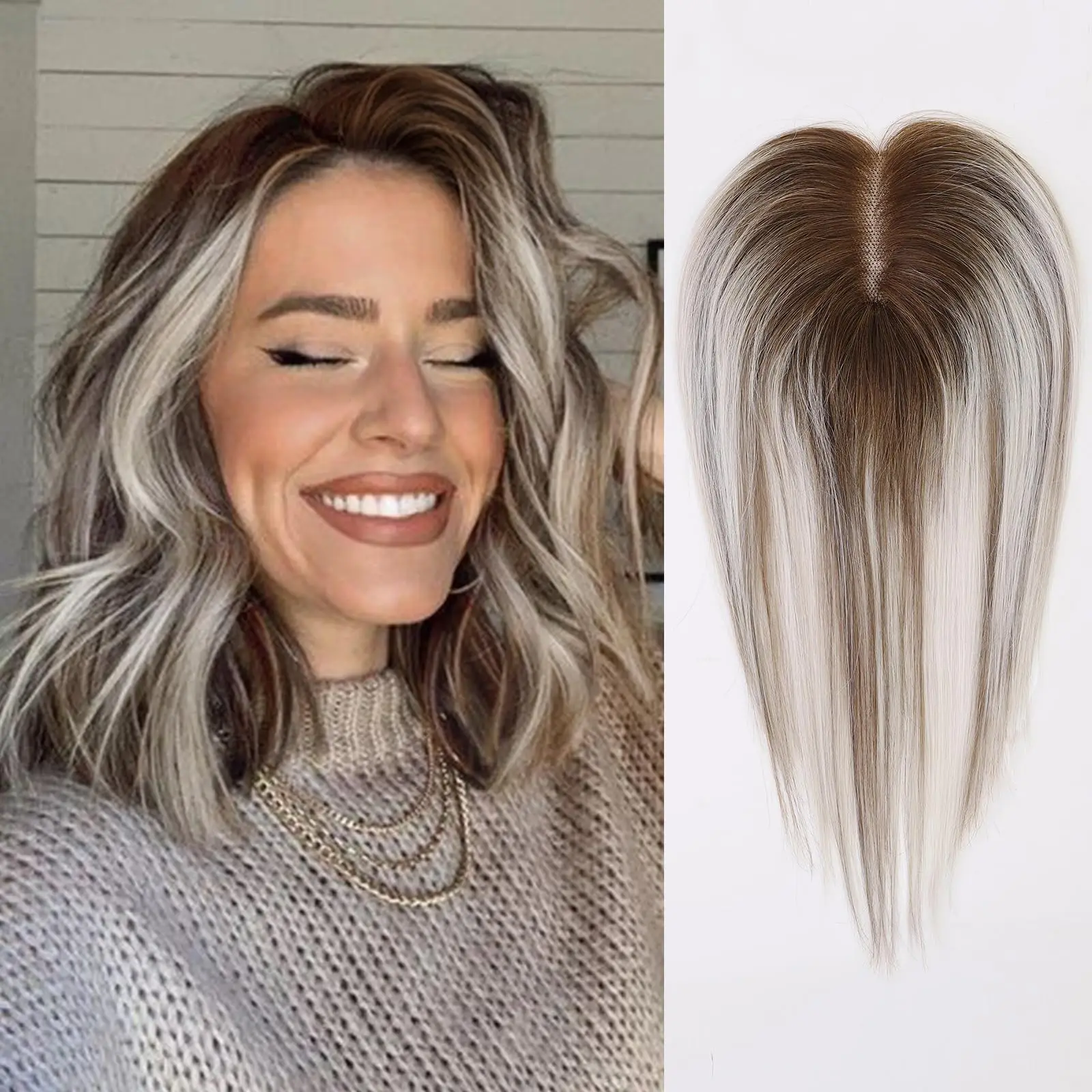 Toppers-de-cheveux-humains-Remy-pour-femmes-extensions-de-cheveux ...