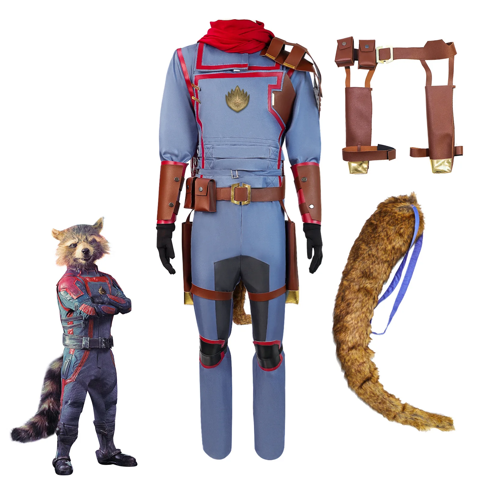 Movie-Rocket-Raccoon-cosplay-Costume-Adult-Men-Uniform-Suit-With-Tail ...