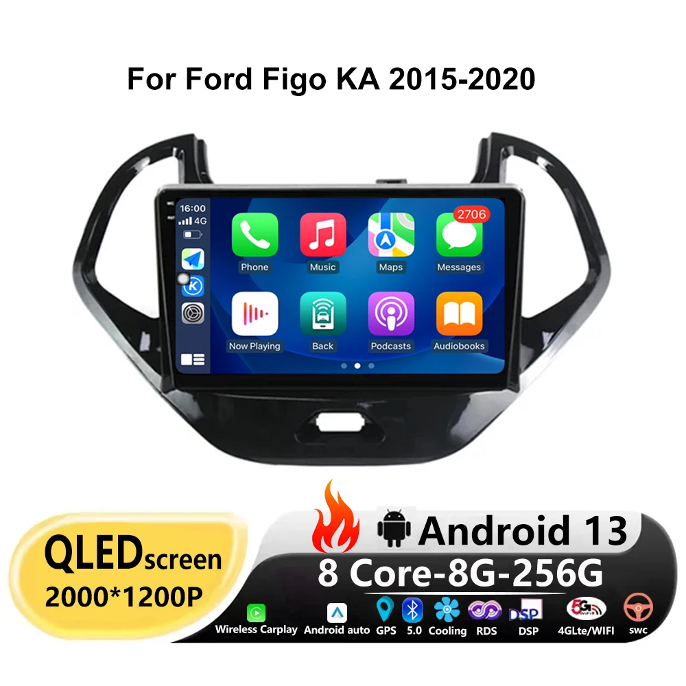 Car-Android-13-For-Ford-Figo-KA-2015-2020-QLED-IPS-Screen-Auto-Stereo ...
