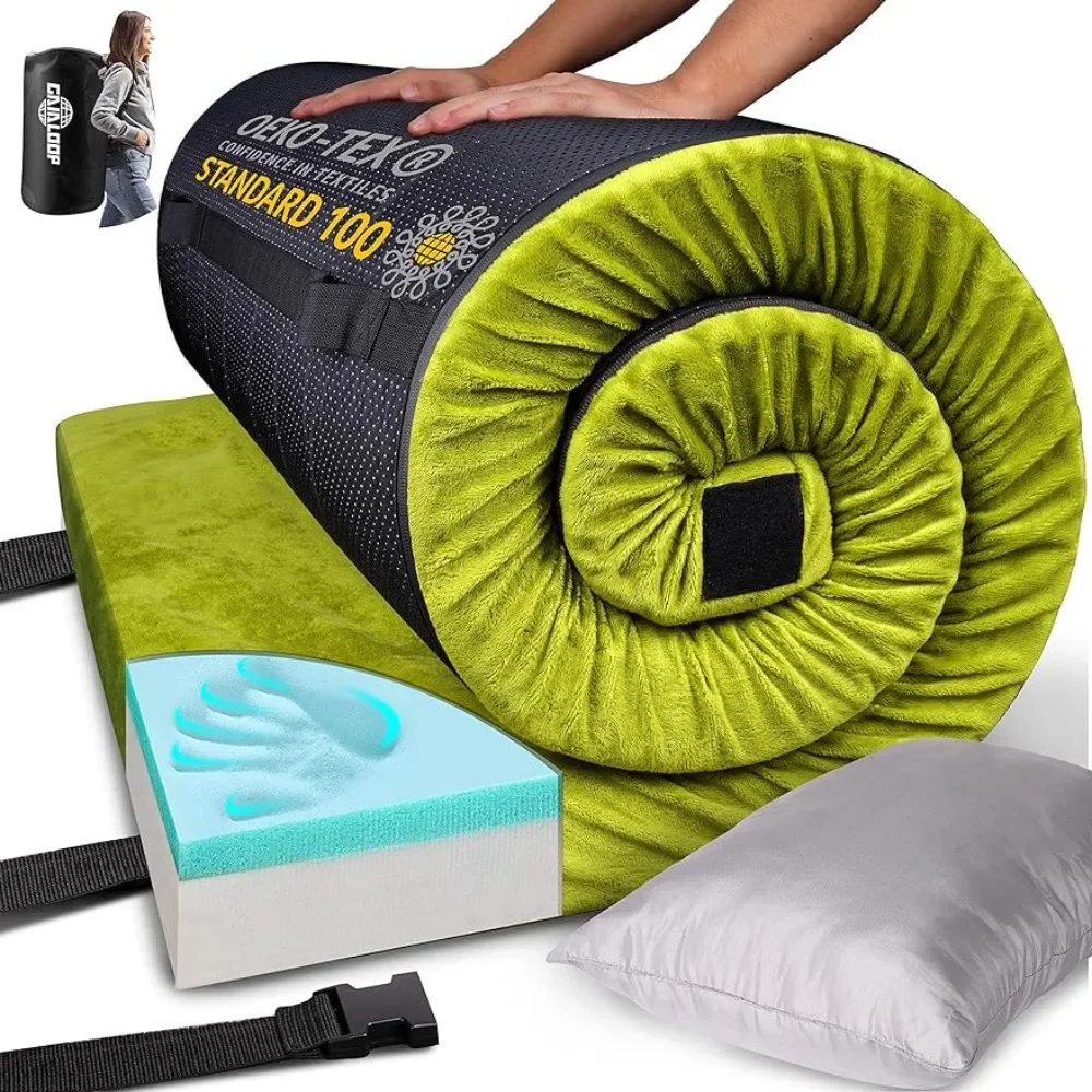 Outdoor-Thick-Memory-Foam-Camping-Mattress-Sleeping-Pad-Portable-Floor ...