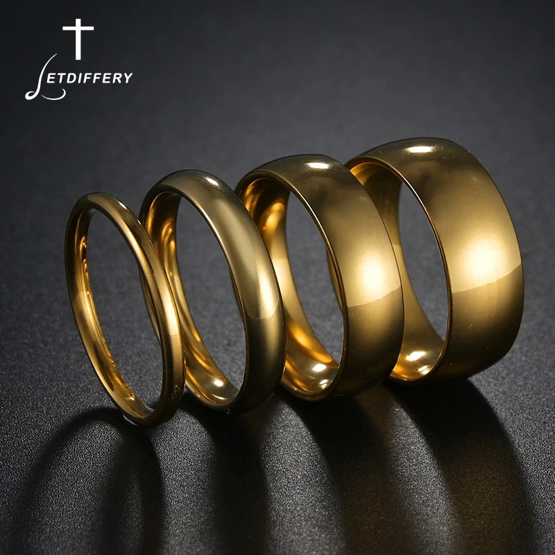 Letdiffery-Fashion-2-4-6-8mm-Smooth-Rings-Stainless-Steel-For-Women-Men ...