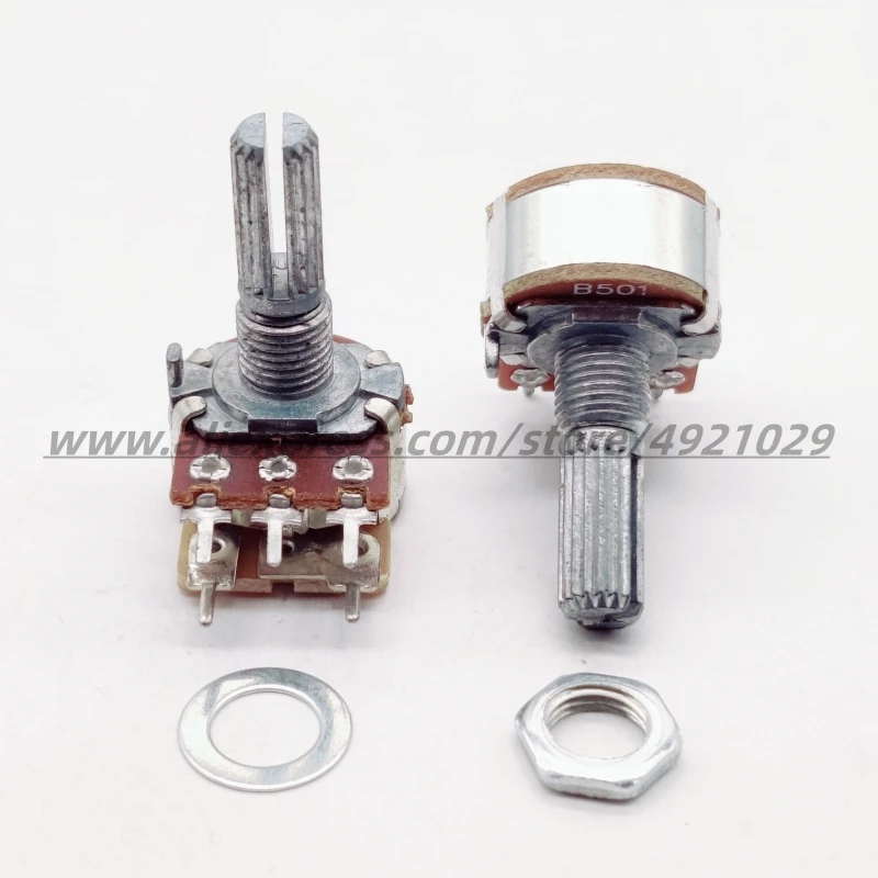 5PCS-WH148-Mono-Potentiometer-5-Pin-With-Switch-B100R-B500R-B1K-B2K-B5K ...