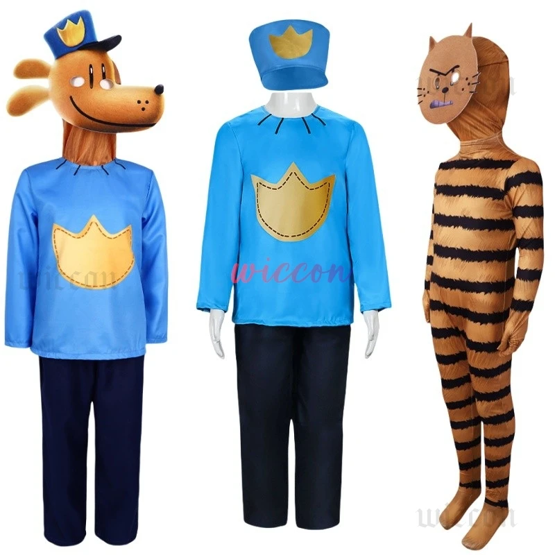 Detective DogMan Cosplay Costume DOGMAN Short Sleeve T-shirt Hat Girls ...