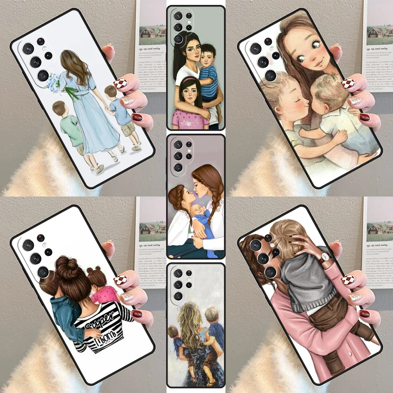Beautiful-Mother-Daughter-Son-Phone-Case-For-Samsung-Galaxy-S23-S21-S20 ...