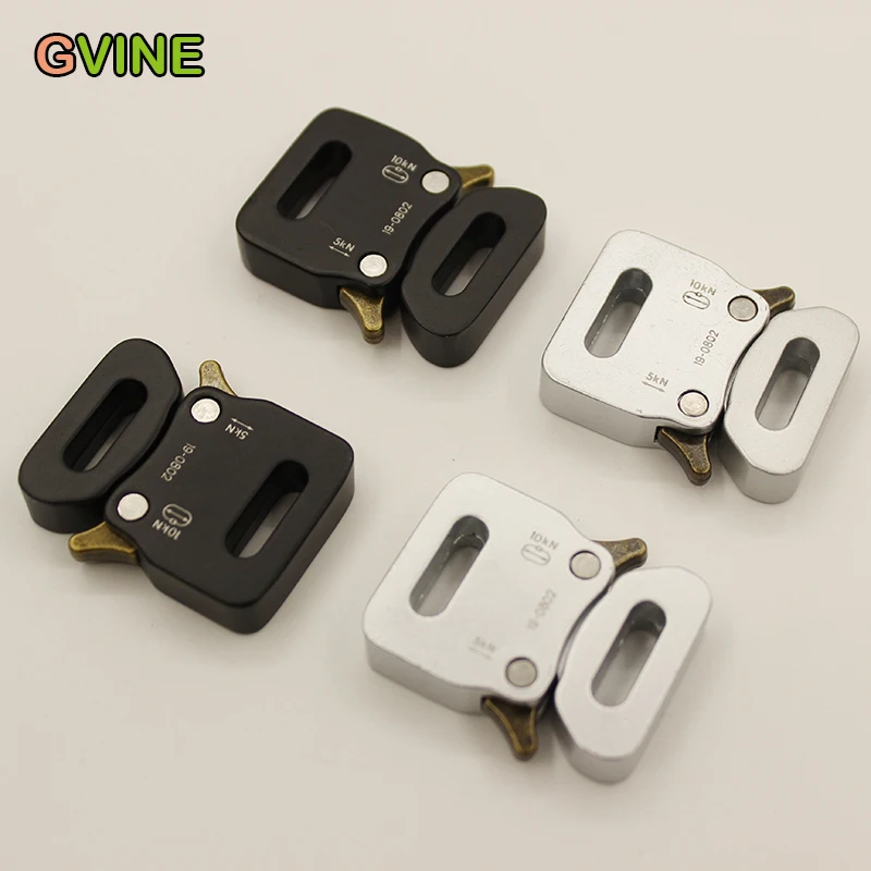 1Pcs 13mm Wide Tactical Buckle Black/Silver Metal Quick Release Buckles ...