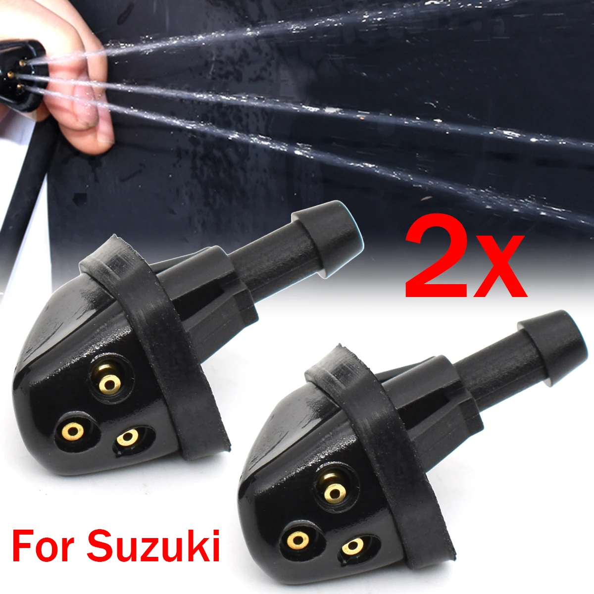 2x-Front-Windshield-Wiper-Washer-Spray-Jet-Nozzles-For-Suzuki-Swift-MK2 ...
