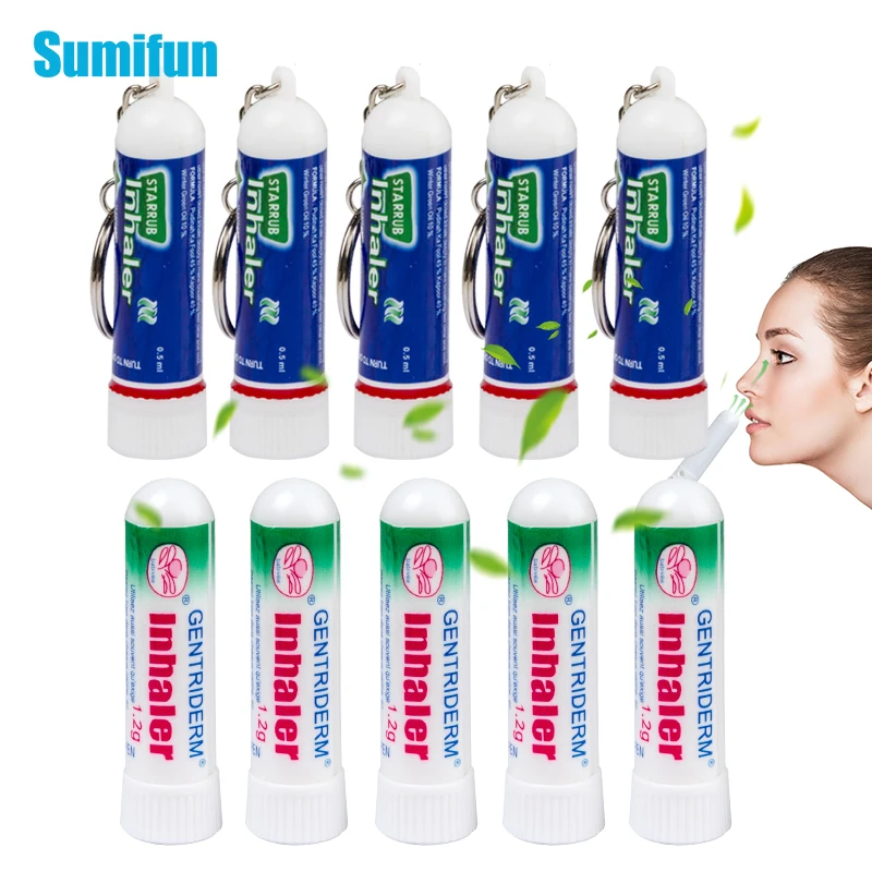 2Types Rhinitis Mint Cream Keychain Inhaler Rhinitis Nasal Essential ...