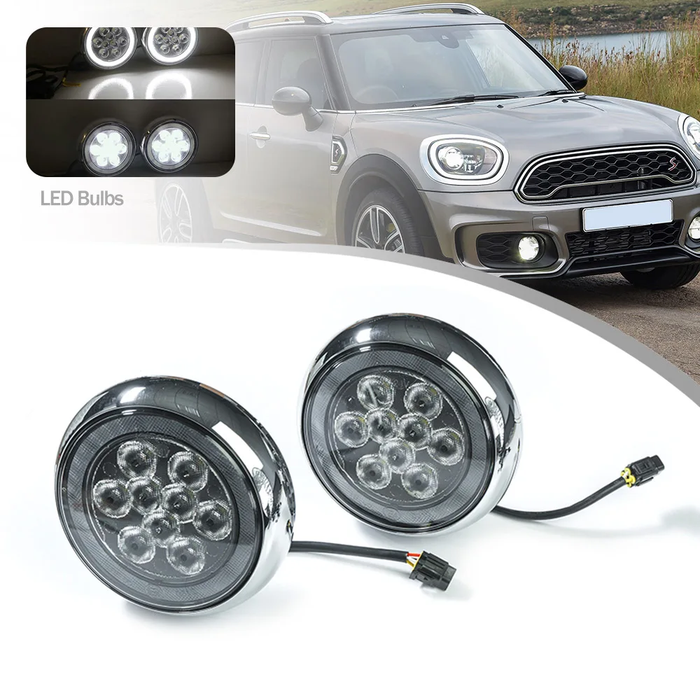 2Pcs Led Car Rally Driving Fog Lamp DRL Halo Ring Daytime Running ...