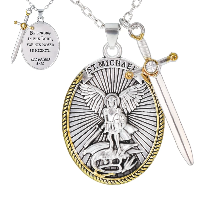 Catholic-Patron-Saint-Pendant-Michael-St-Michael-The-Archangel-Pendant ...