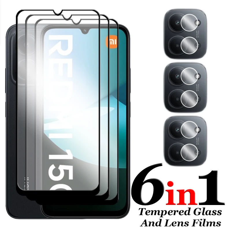 6in1 For Redmi 15C Glass For Redmi 12C 13C 14C 15C 4G 5G Tempered Glass ...