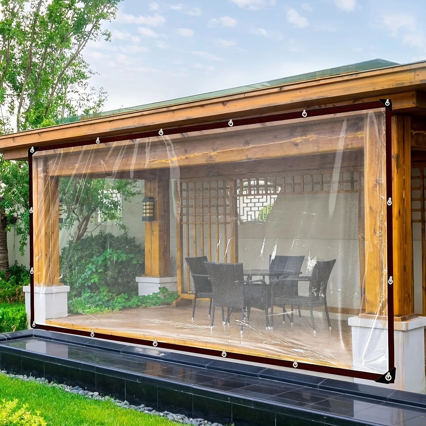 Clear-Waterproof-Tarp-with-Seal-Ring-Rainproof-Outdoor-Garden-Cover-for ...