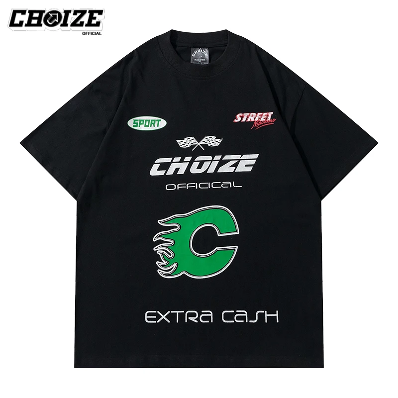 CHOIZE Original Oversized T Shirts 힙합 캐주얼 Streetwear 티셔츠 유니섹스 스타일 루스 레터 ...