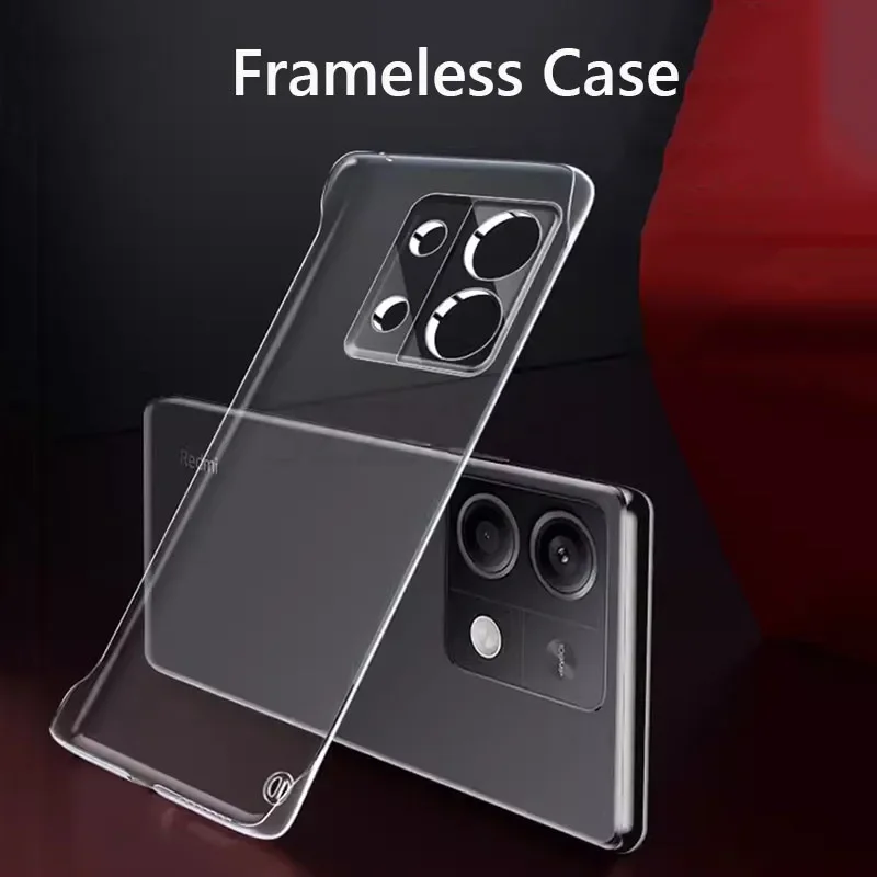 Frameless Slim Clear Hard Back Cover Case For Xiaomi Redmi Note 13 Pro ...