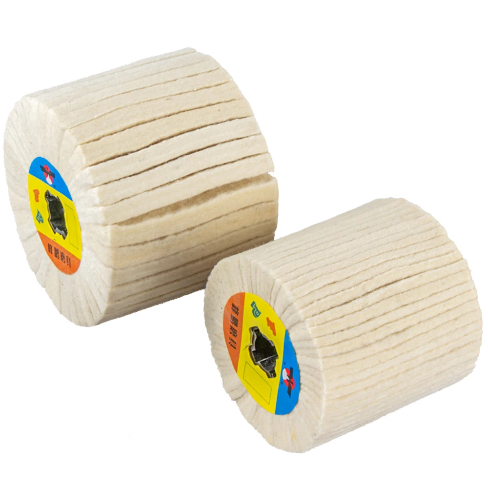 Wool felt Buffing Wheel Wire Drawing Polishing Deburring Drum Wheel for ...