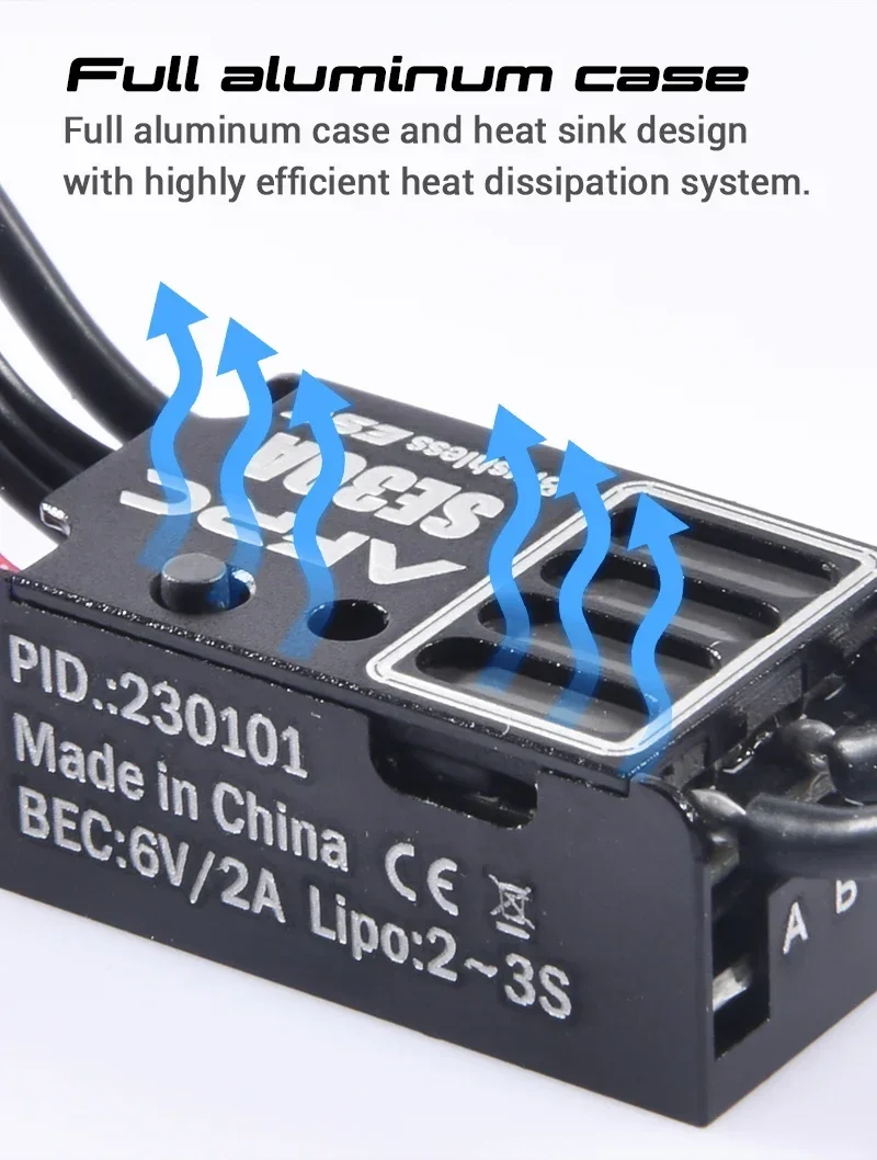 AFRC-SE30A Programmable Sensor Brushless ESC For GL BM AAT RC Car Mini ...