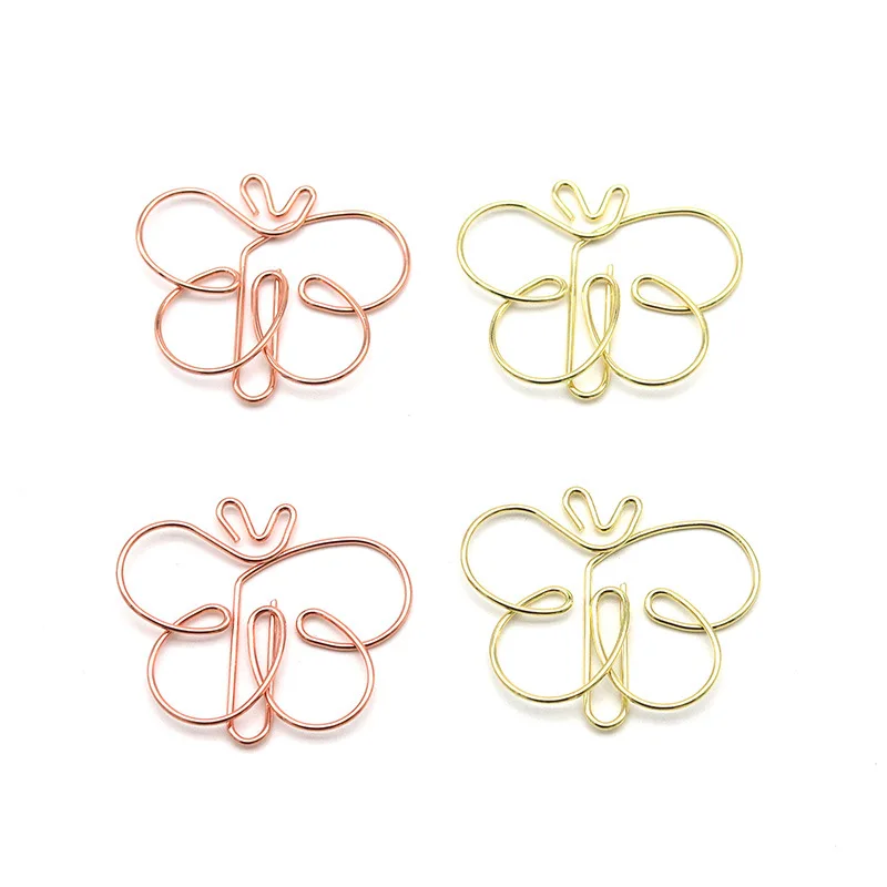 Butterfly-Paper-Clip-Metal-Paper-Clip-Rose-Gold-Cartoon-Cute-Pin-Mini ...