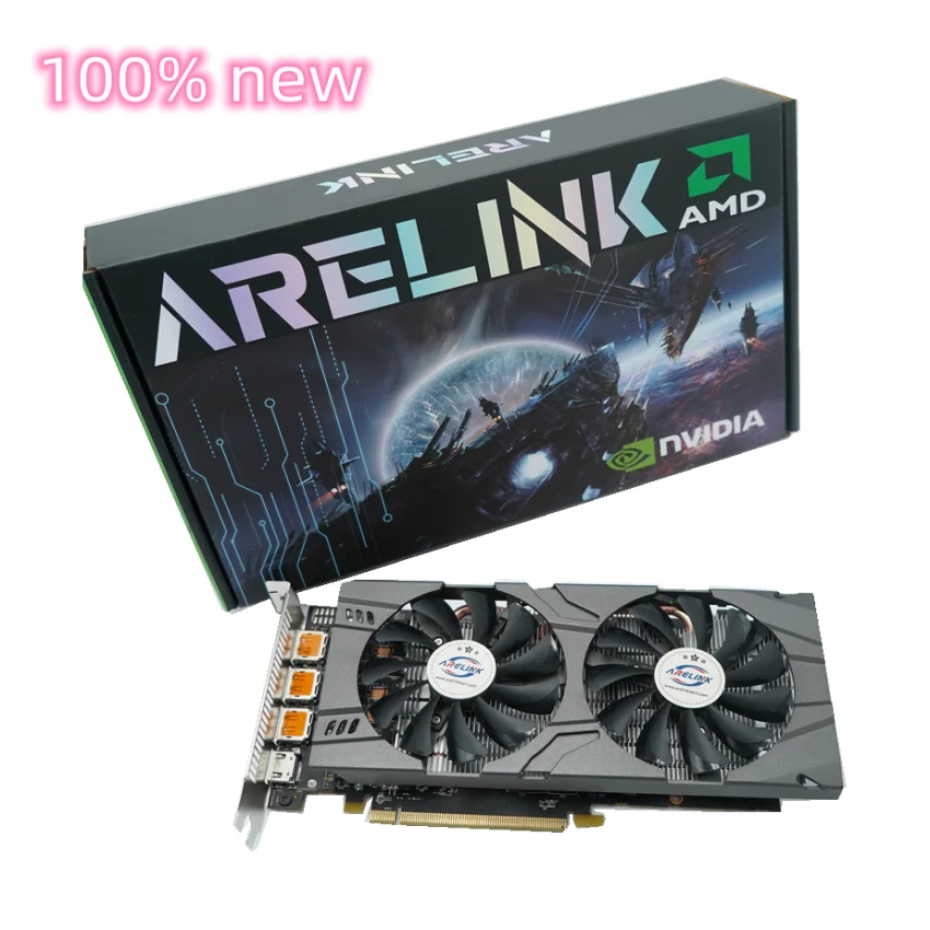 Arelink New RX 580 8gb GDDR5 Graphic Cards For Computer AMD RX580 8G ...