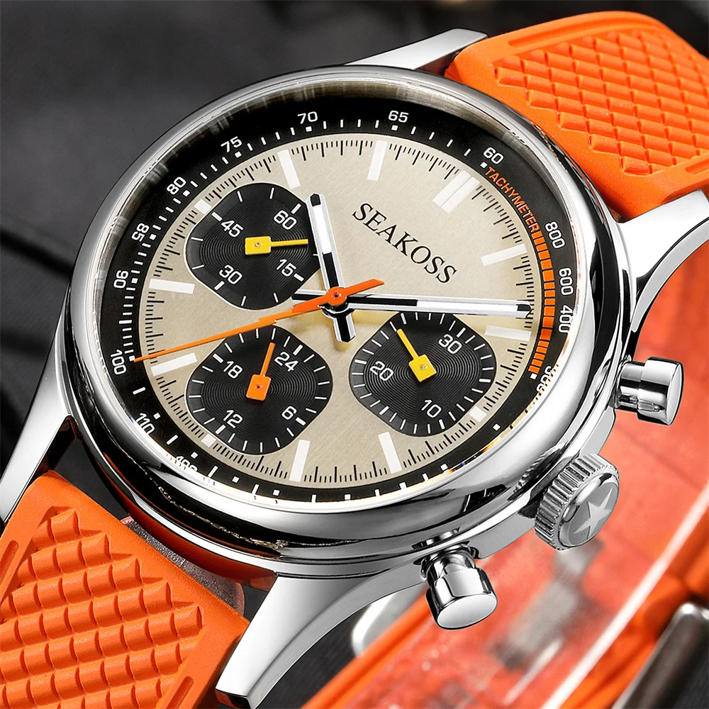 SEAKOSS Seagull 1963 Chronograph 40mm Mechanical Watch for Mens ST1903 ...