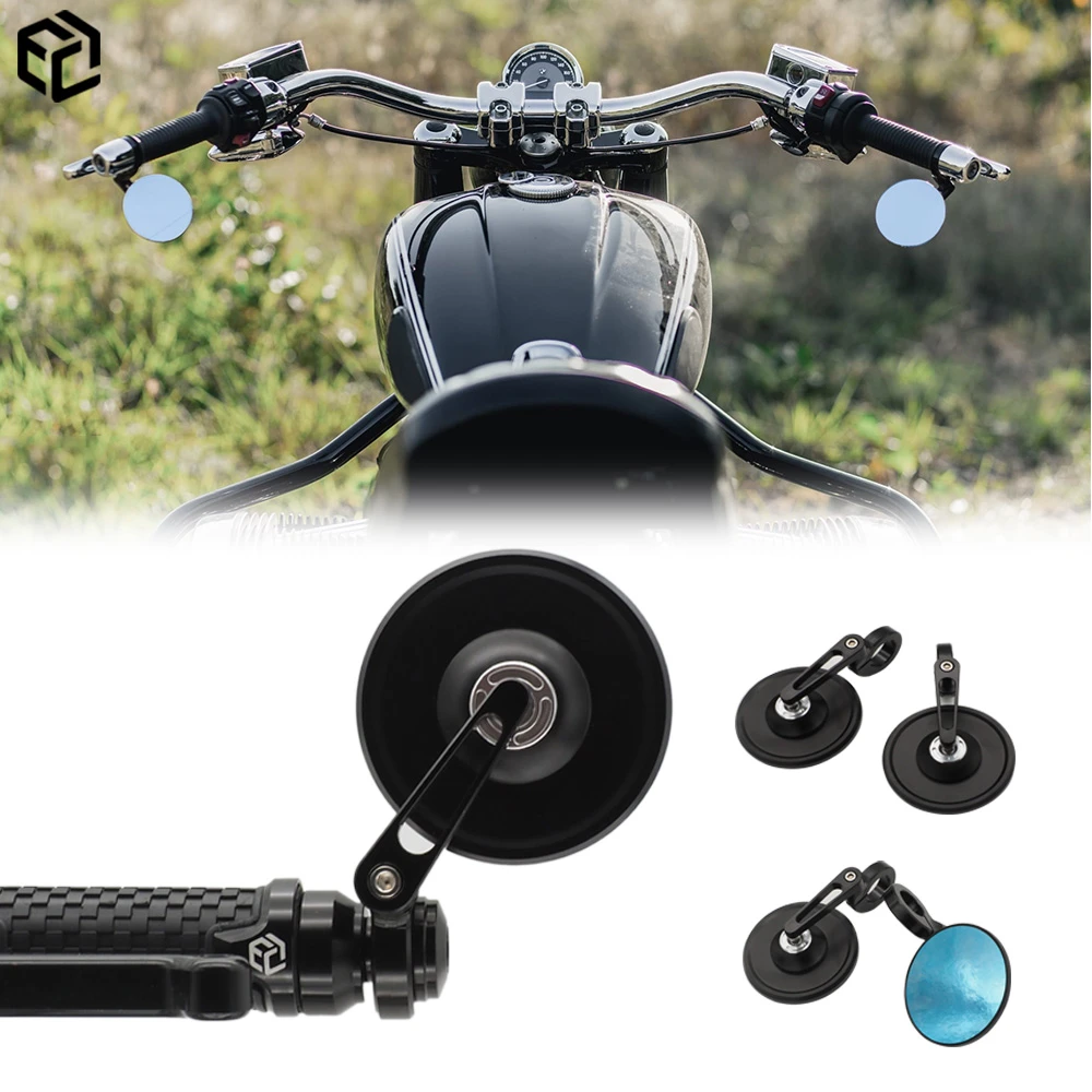 2 Pcs Motorcycle Rearview Bar End Mirrors Cnc Aluminum Moto Accessories ...