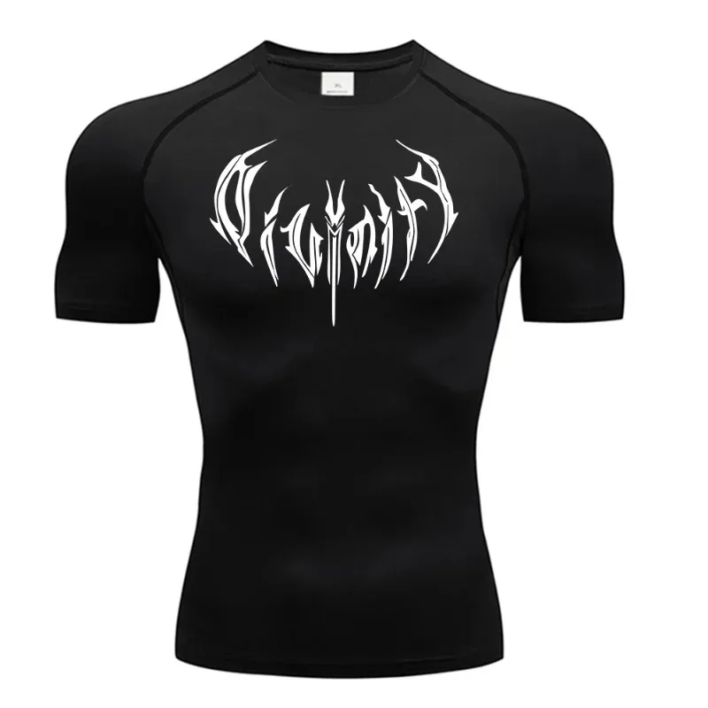 New Trendy Y2K Compression for Men's Running T-Shirt Double-Layer ...