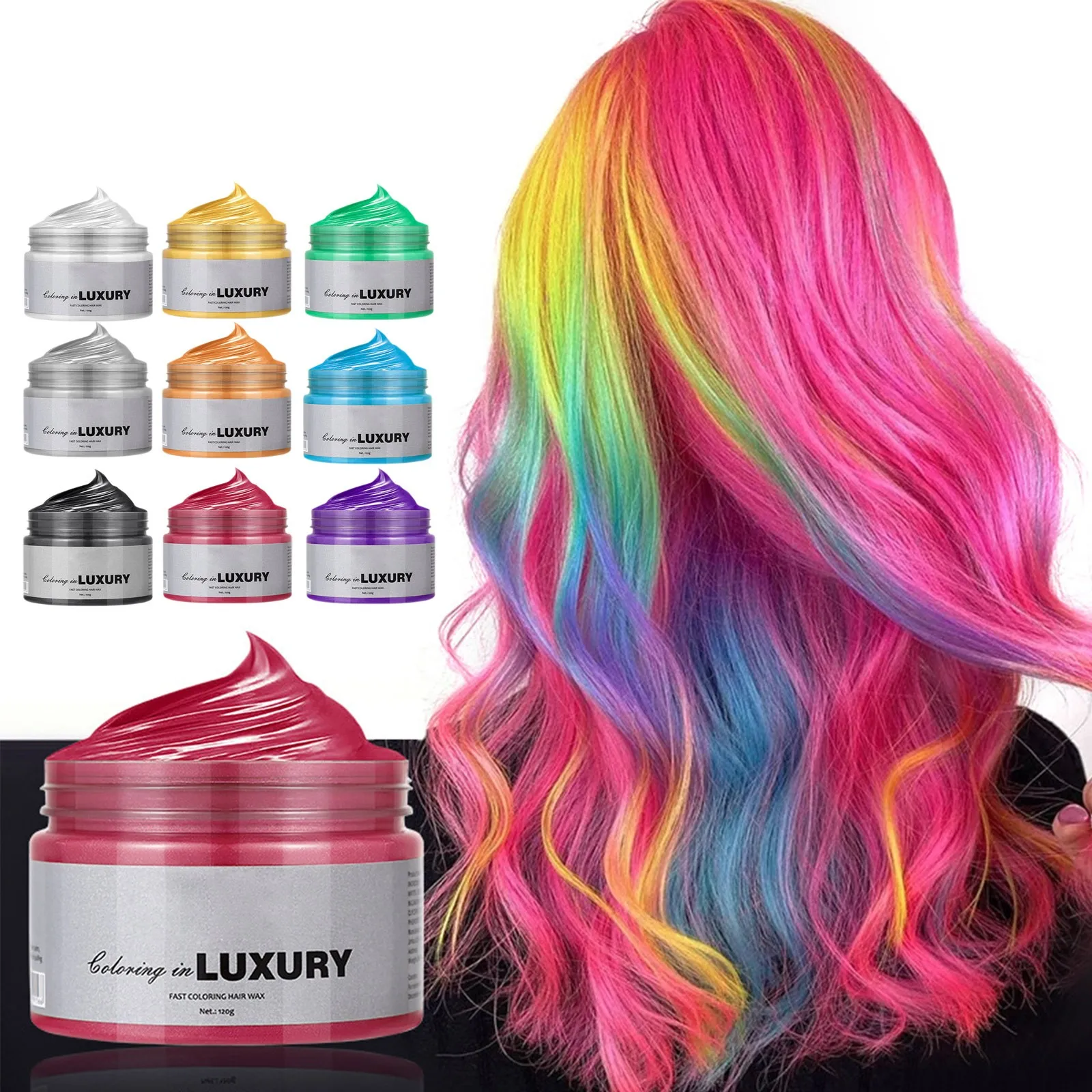 Cera-de-Color-para-el-cabello-Unisex-arcilla-fuerte-para-el-cabello-de ...