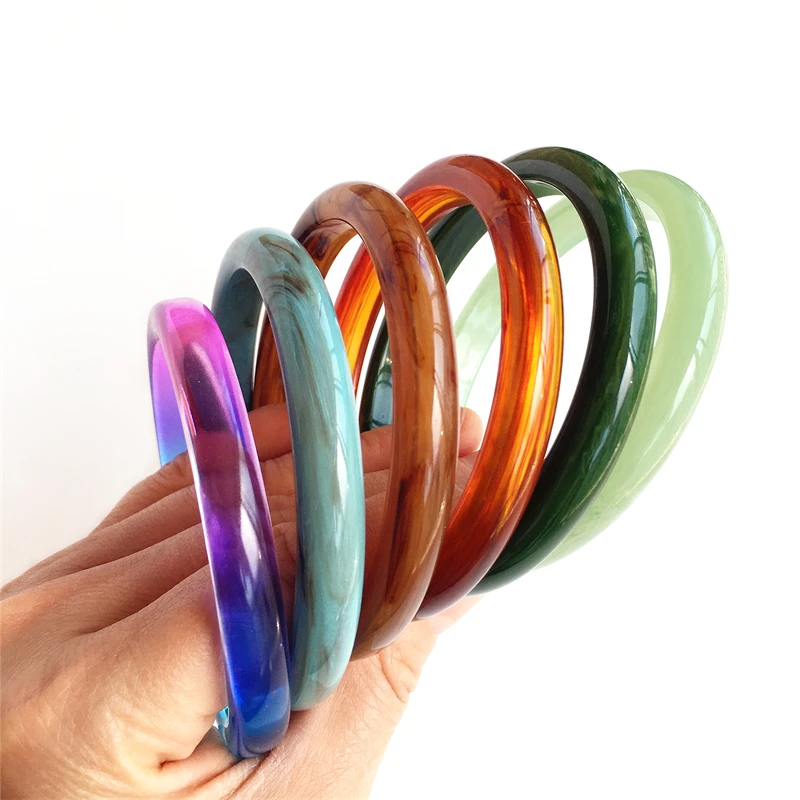 UJBOX Factory Direct Multi-Color Acrylic Stackable Bangles Oversized ...
