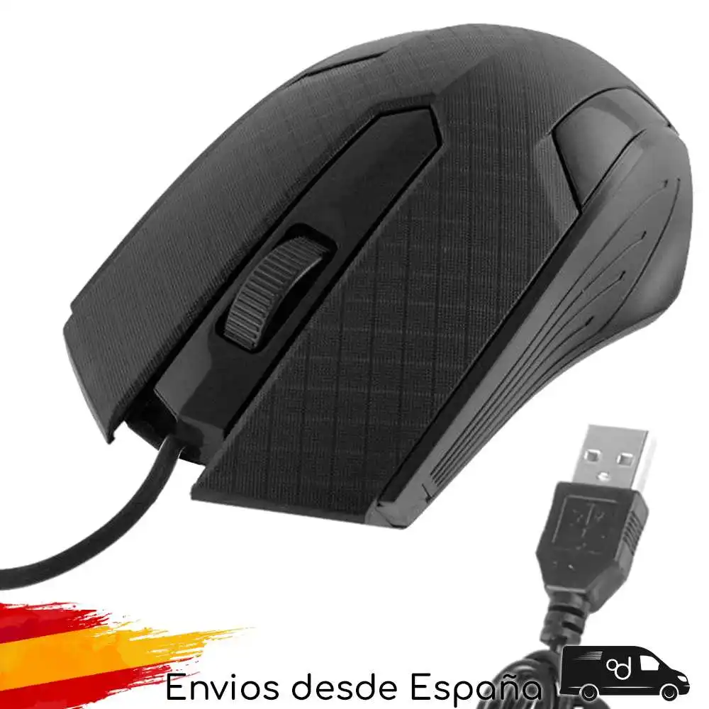 Raton Optico USB con Cable Mouse Gaming Ergonomico para Ordenador ...