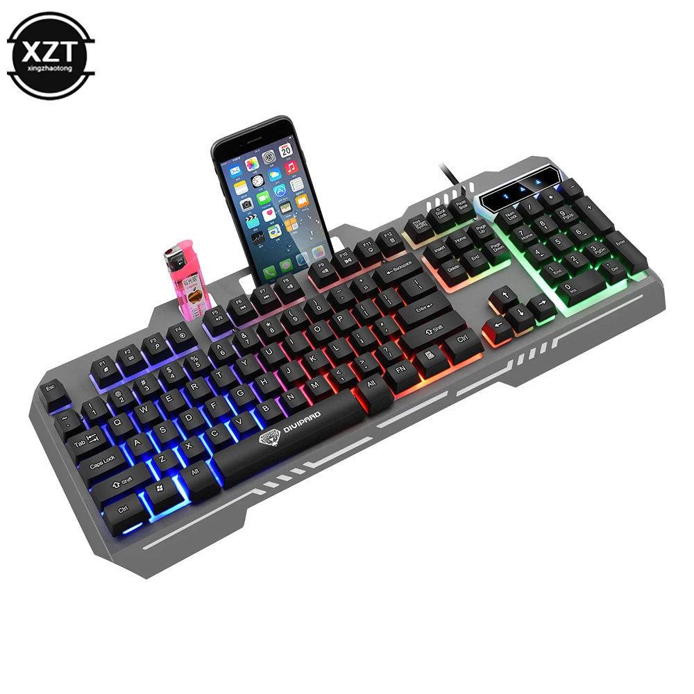 USB-Gaming-Keyboard-and-Mouse-Wired-Metal-Panel-Keyboard-RGB-Backlight ...