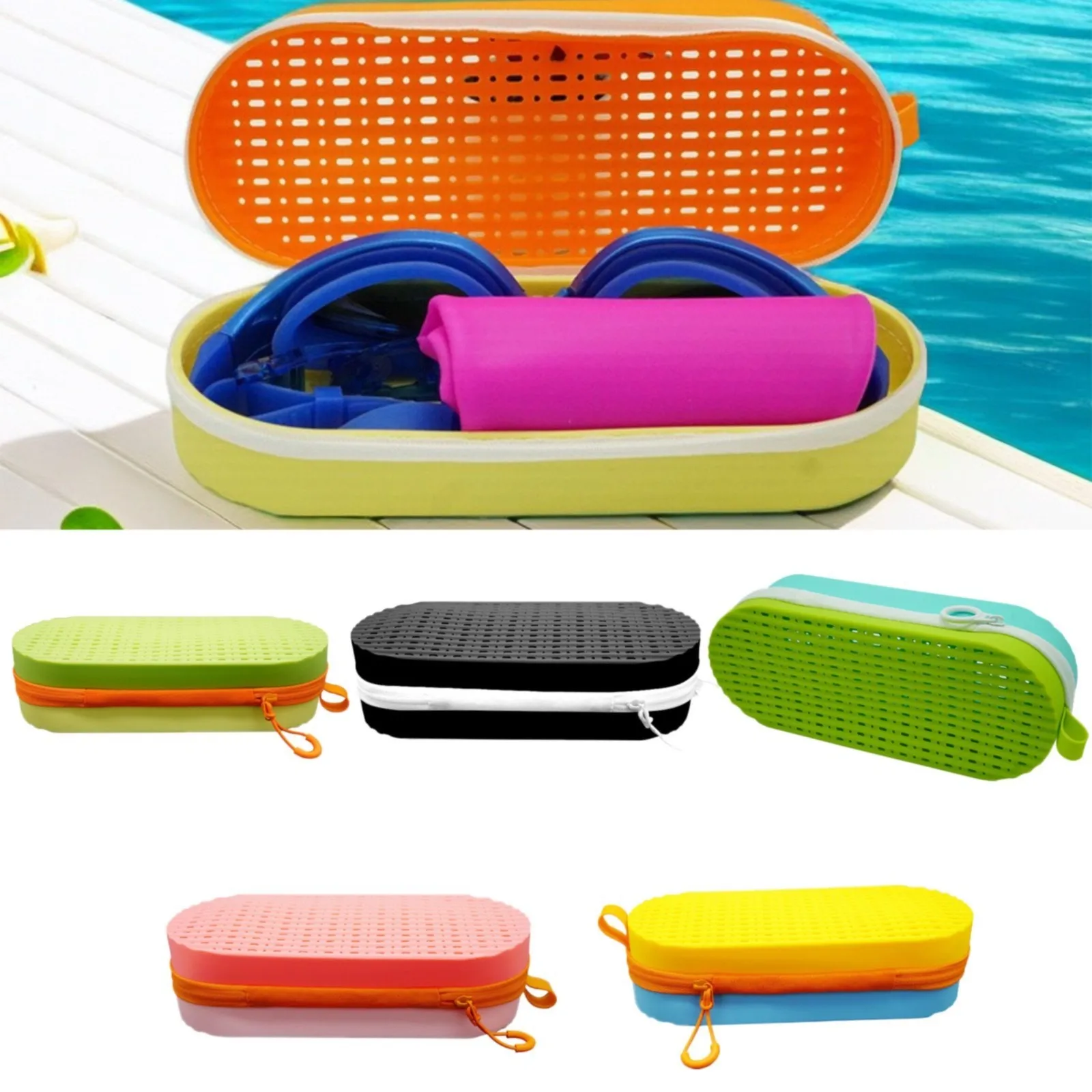 Swim-Goggle-Case-For-Swimming-Goggles-Silicone-Protective-Cases-With ...