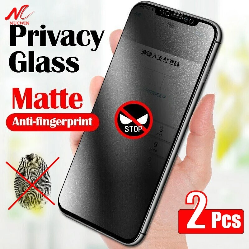 2PCS-Anti-Peep-Privacy-Matte-Temper-Glass-for-iPhone-15-14-12-13-11-Pro ...