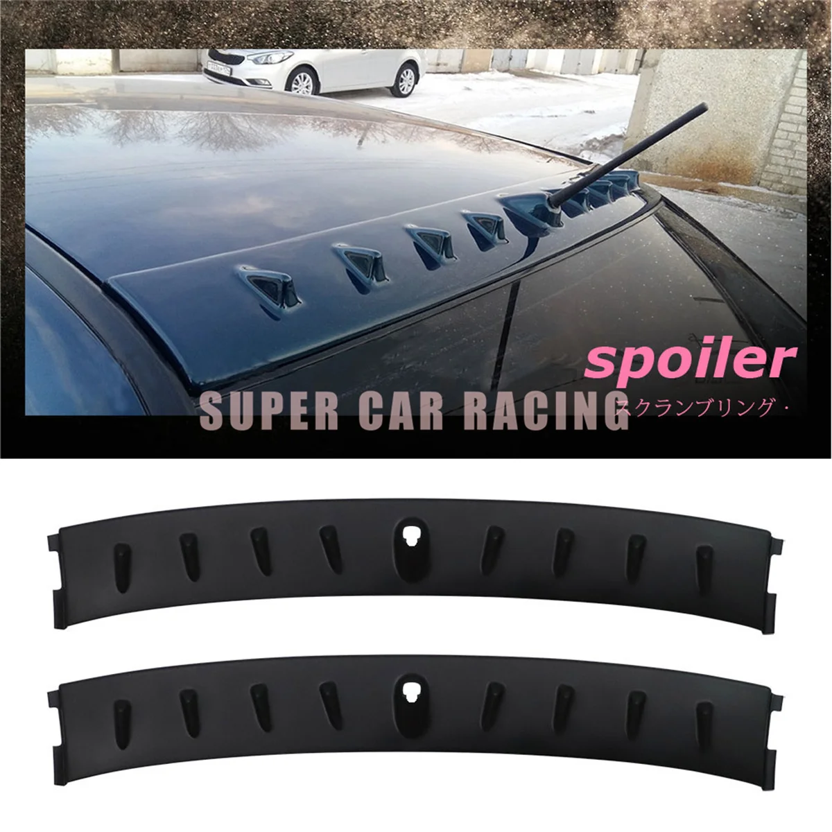 JDM-Auto-Refit-Shark-Fin-Roof-Spoiler-matte-Black-Rear-Lip-Bumper-For ...