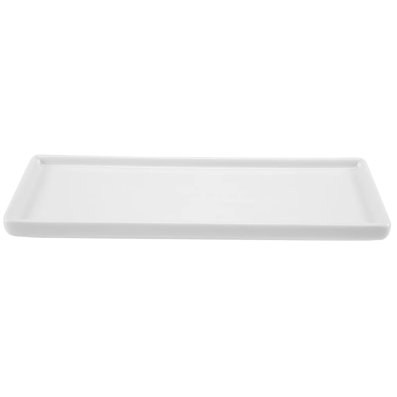 Bandeja-Rectangular-de-cer-mica-plato-Rectangular-de-porcelana-blanca-bandeja-de-taza-de ...
