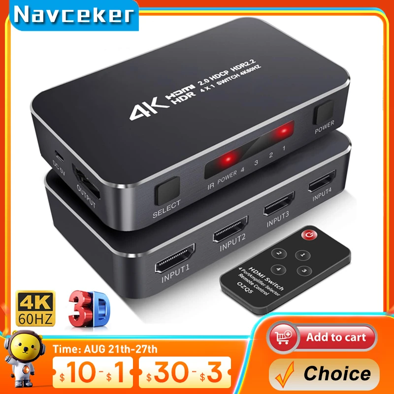 UHD-HDMI-2-0-4K-HDMI-Switch-4x1-Mini-HDMI-Switch-Switcher-HUB-Box ...