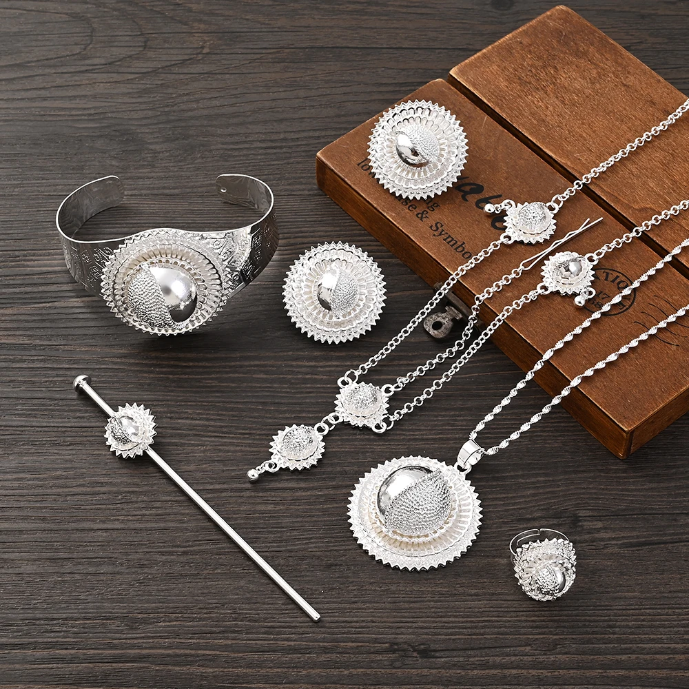 Eritrean-Jewelry-Set-For-Women-Ethiopian-Necklaces-Earrings-Rings ...