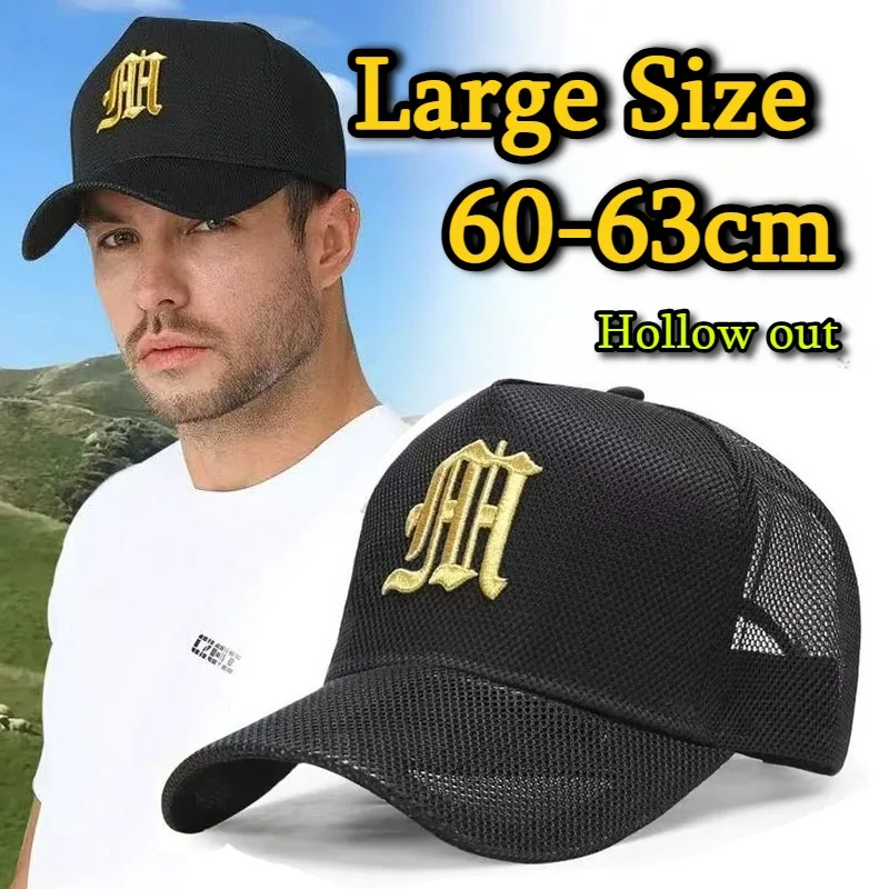 Big Size XXL 60-63cm Full Mesh Baseball Caps Man Women Summer ...